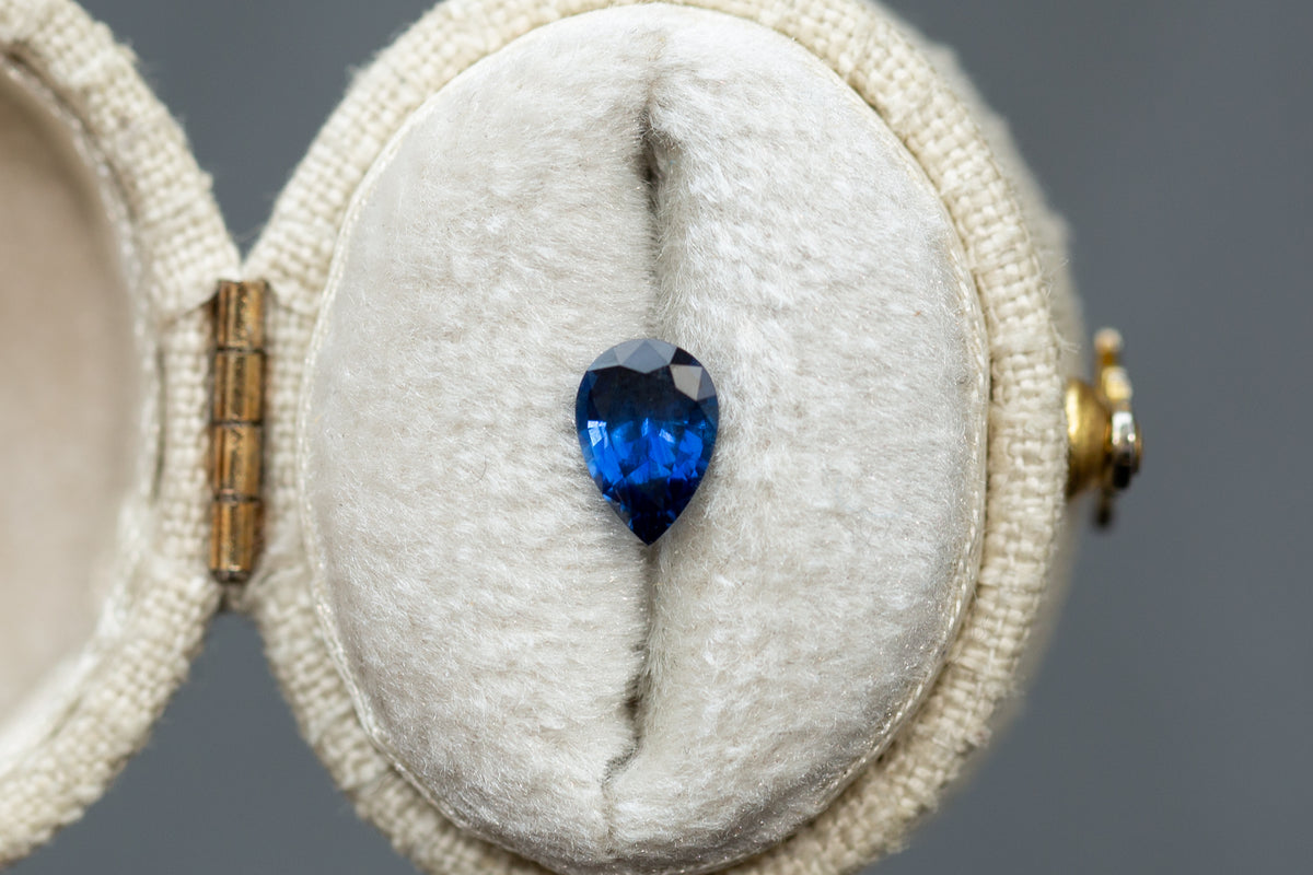 072ct Pear Deep Blue Sapphire Oore Jewelry