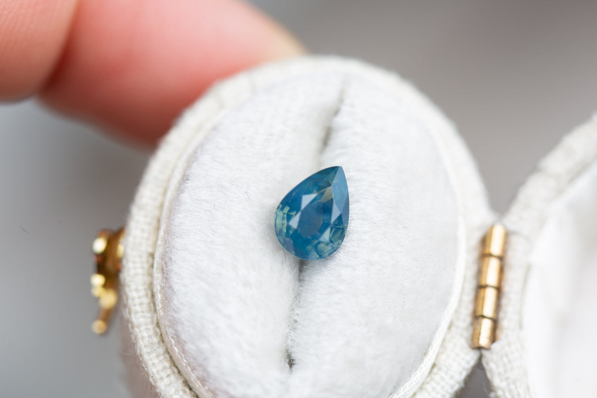 1.37ct pear opalescent blue teal sapphire – Oore Jewelry
