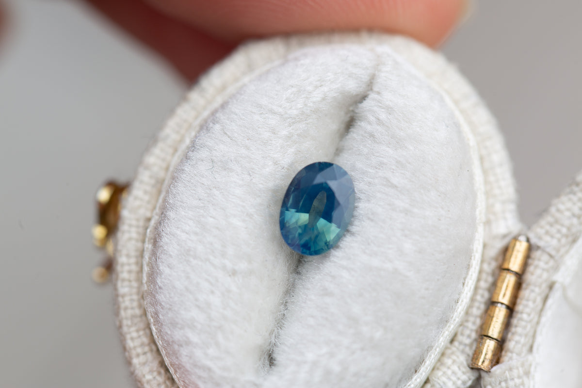 1.09ct pear opalescent blue teal sapphire – Oore Jewelry