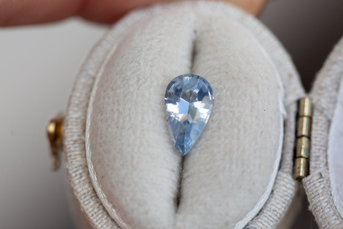 1.26ct pear icy blue sapphire – Oore Jewelry