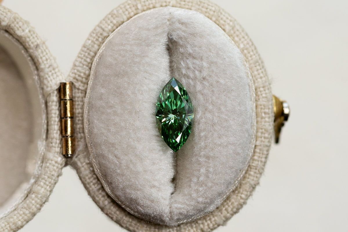 1.01ct Marquise Fancy Vivid Green Lab Diamond, VS2 – Oore Jewelry