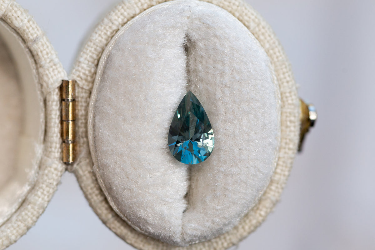 1.11ct Pear Blue Teal Sapphire – Oore Jewelry