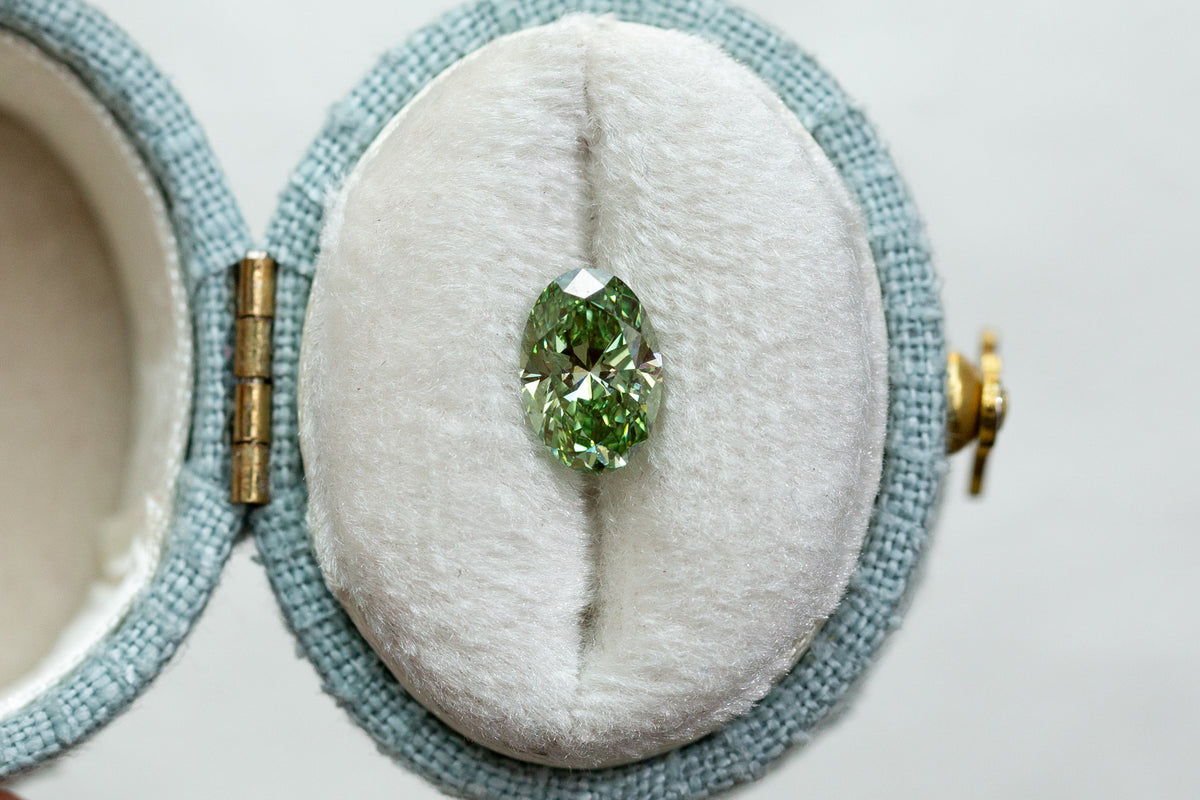 1.01ct Oval Fancy Vivid Green Lab Diamond – Oore Jewelry