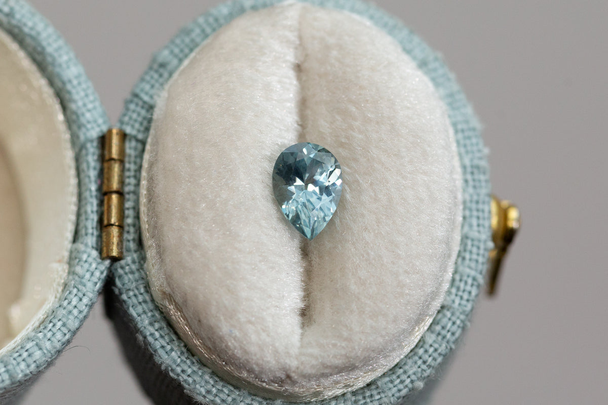 0.91ct Pear Aqua Blue Sapphire – Oore Jewelry