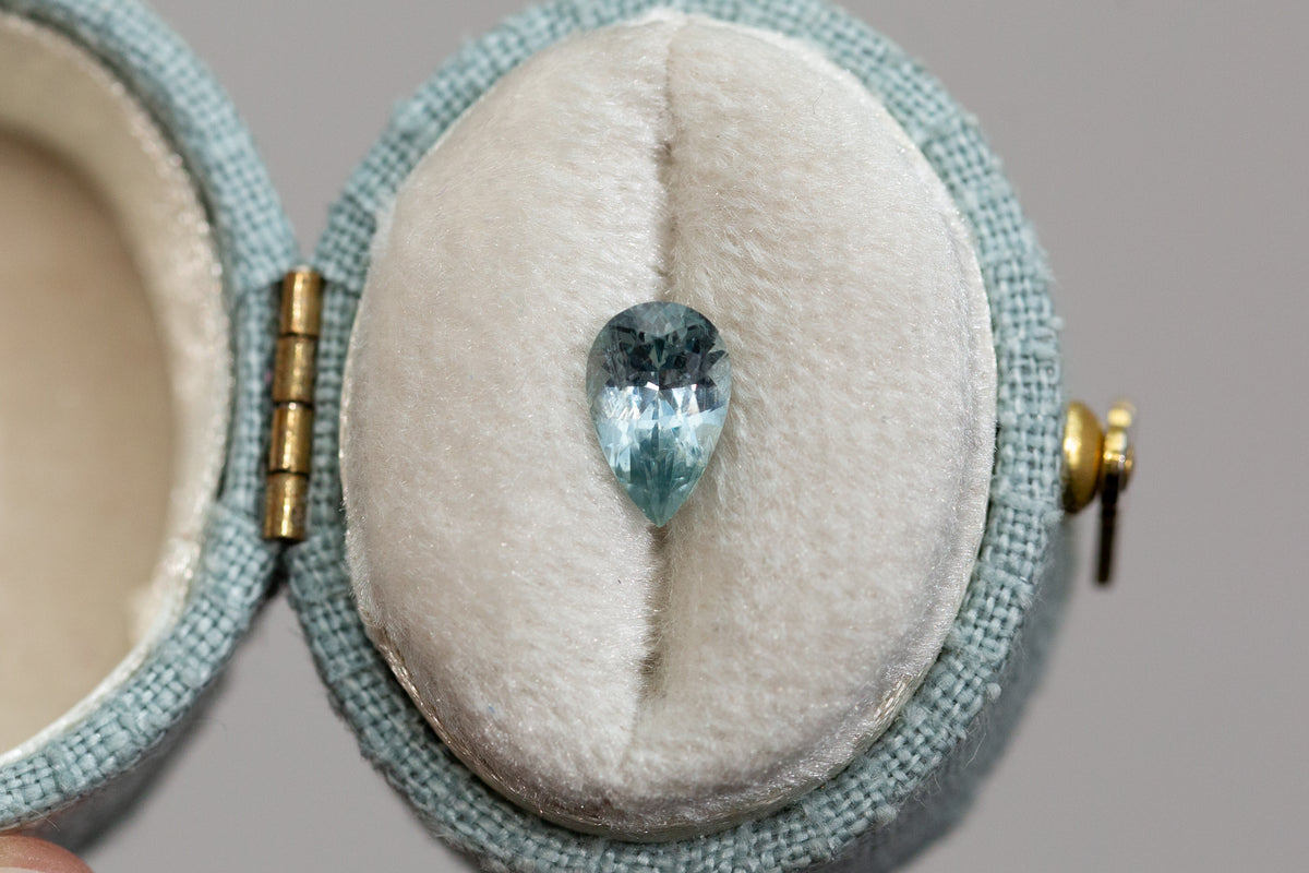 0.98ct Pear Aqua Blue Sapphire – Oore Jewelry