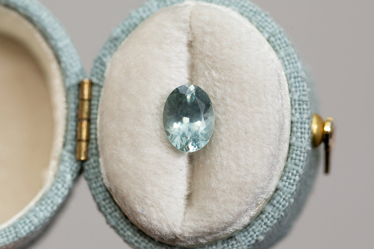 1.65ct Oval Lighter Teal Blue Sapphire – Oore Jewelry
