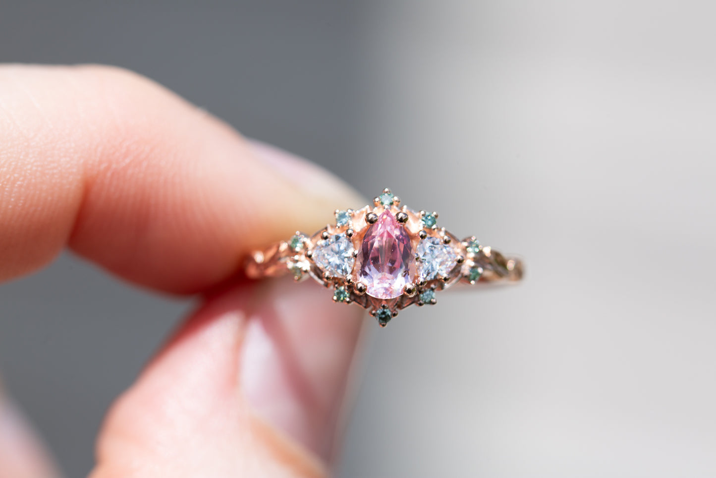 Light Pink Diamond Rose Gold Engagement Rings