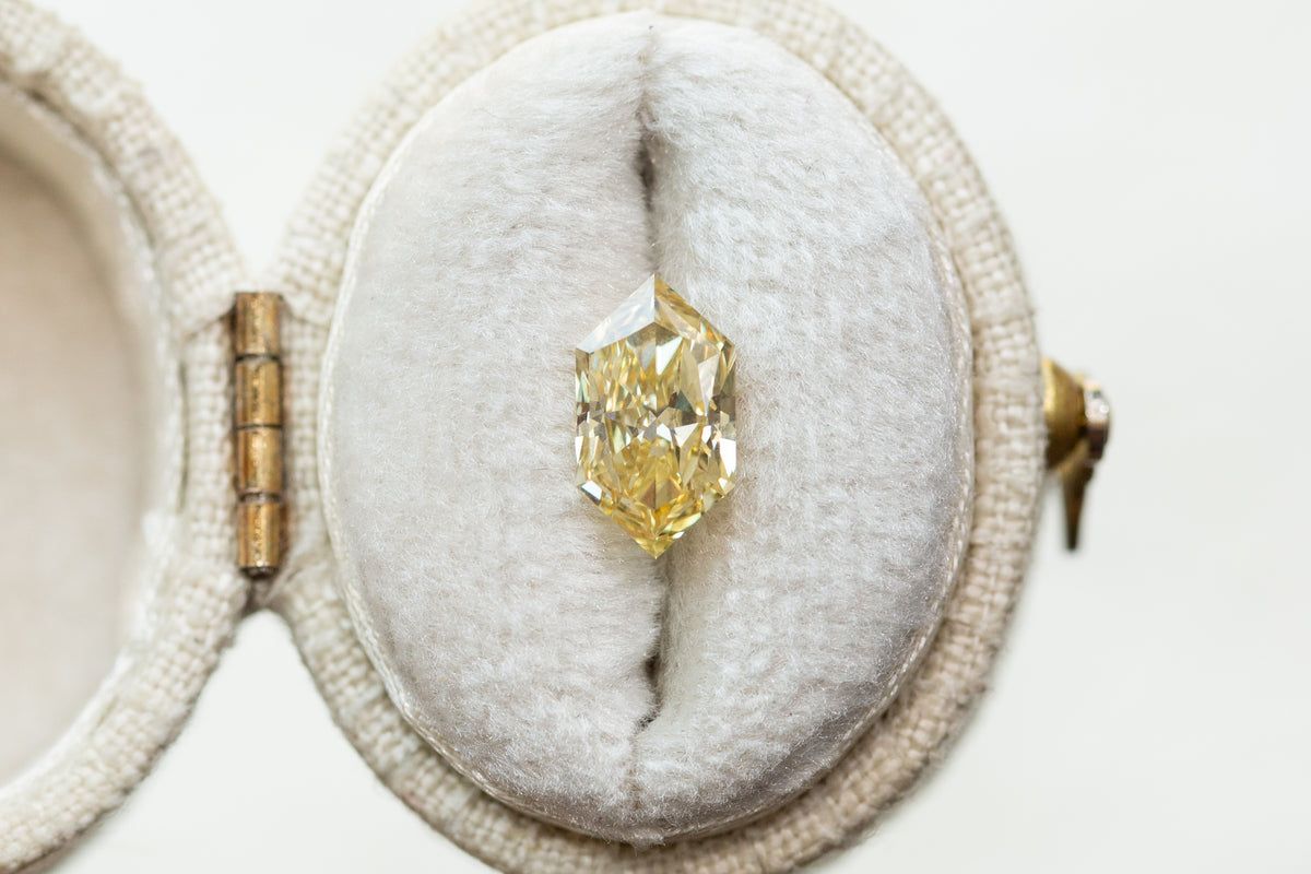 1.45ct Elongated Hexagon Fancy Intense Yellow Lab Diamond – Oore Jewelry