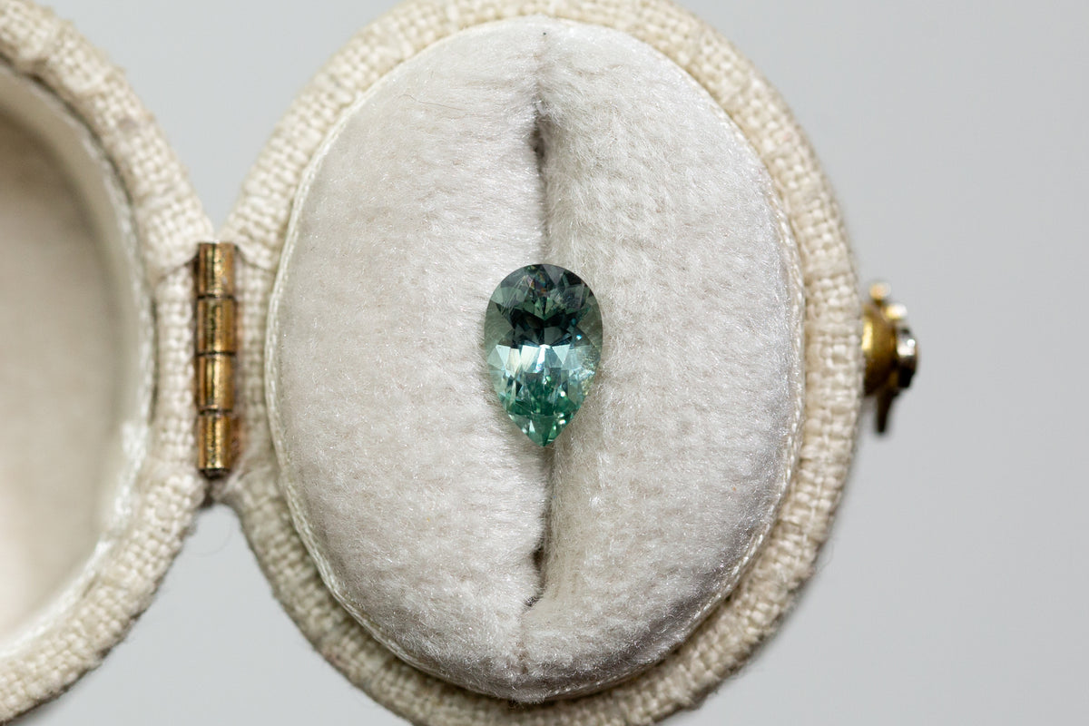1.05ct Pear Aqua Blue Green Sapphire – Oore Jewelry