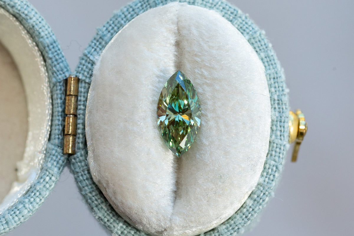 1.22ct Marquise Fancy Vivid Green Lab Diamond, VS1 – Oore Jewelry
