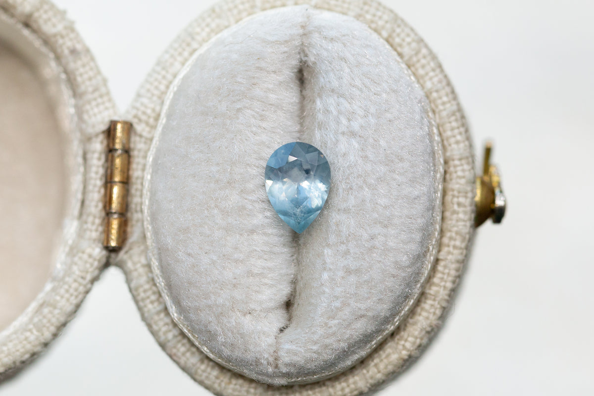 0.79ct Pear Opalescent Aqua Blue Sapphire – Oore Jewelry