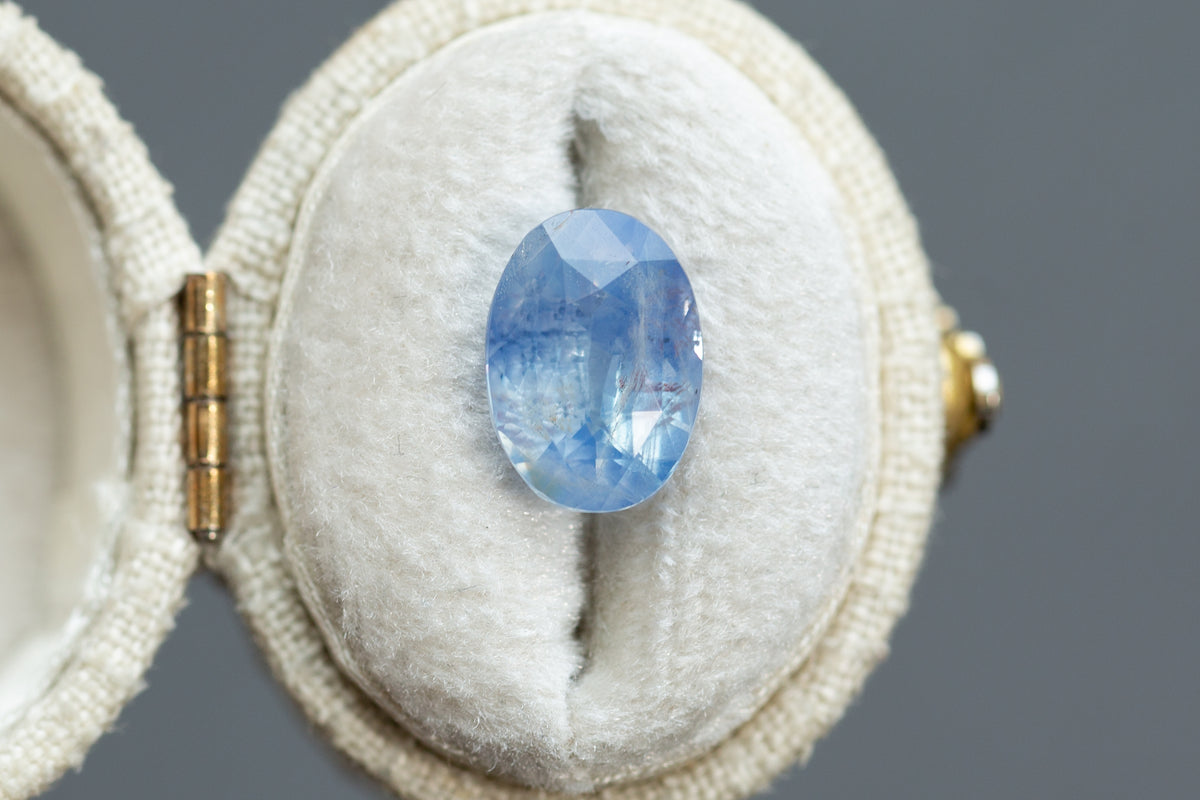 ON HOLD- 4.52ct Oval Opalescent Periwinkle Blue Sapphire – Oore Jewelry