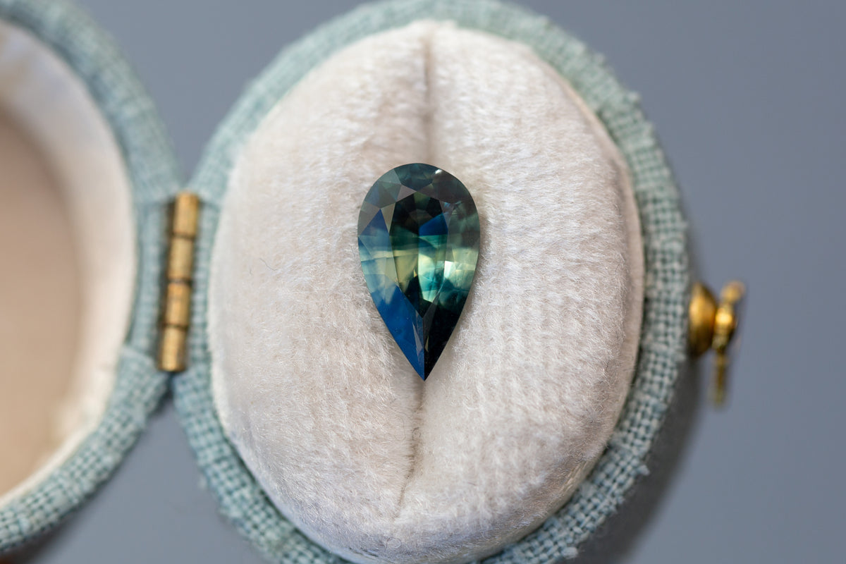 1.77ct Pear Blue and Yellow Sapphire – Oore Jewelry