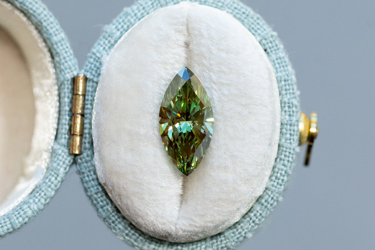2.04ct Marquise Fancy Vivid Green Lab Diamond, VS2 – Oore Jewelry