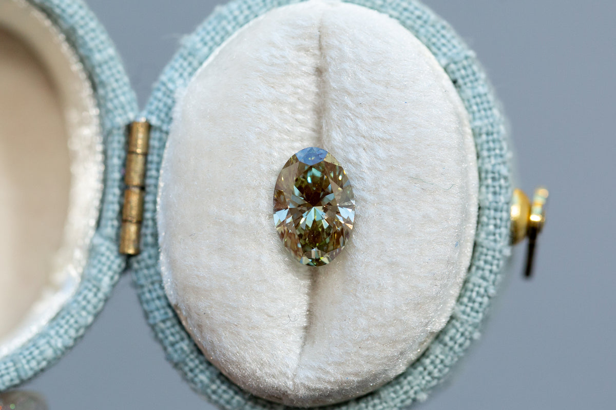 1.18ct Oval Fancy Greyish Green Lab Diamond, VS1 – Oore Jewelry