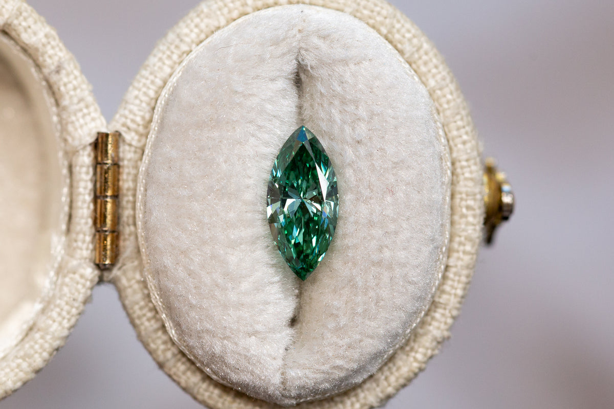 1.04ct Marquise Fancy Vivid Green Lab Diamond, VVS2 – Oore Jewelry