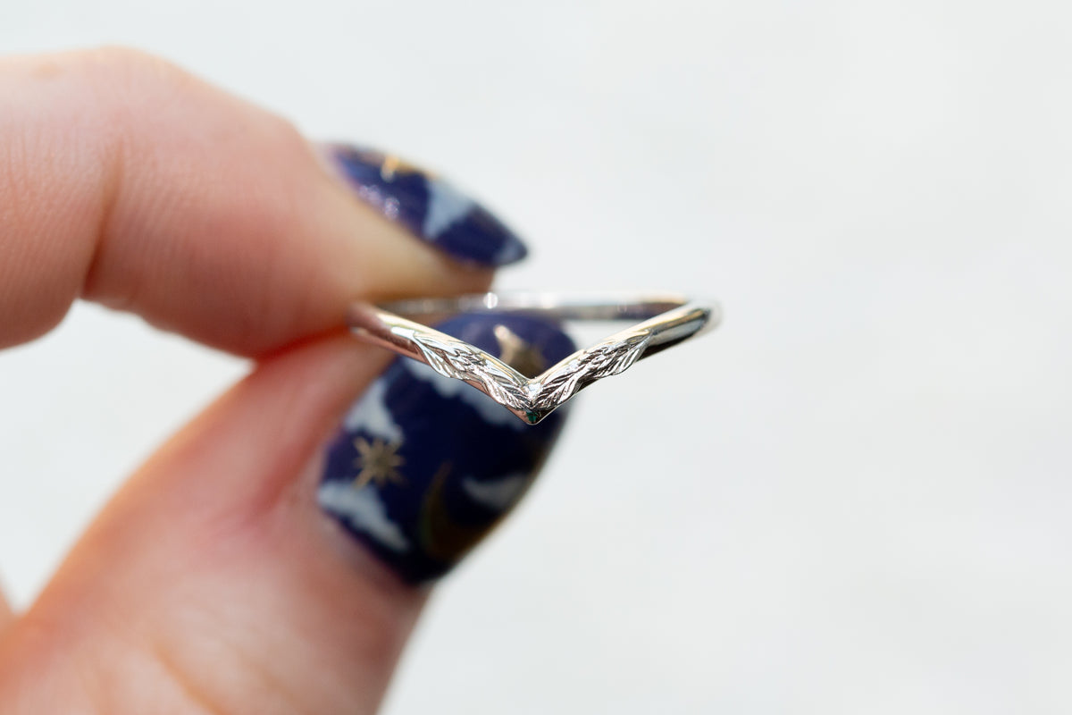 ON HOLD FOR M READY TO SHIP- Size 5.75, 14k white gold Andromeda Band ...