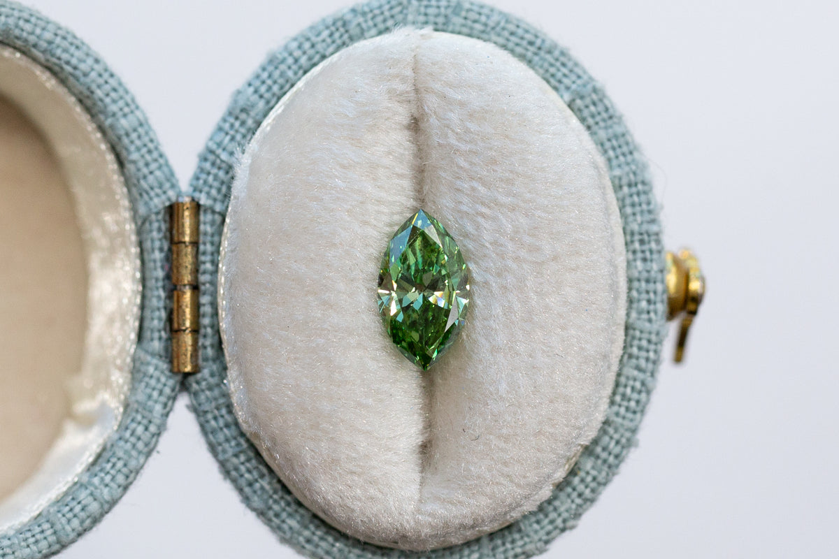 0.88ct Marquise Fancy Vivid Green Lab Diamond – Oore Jewelry