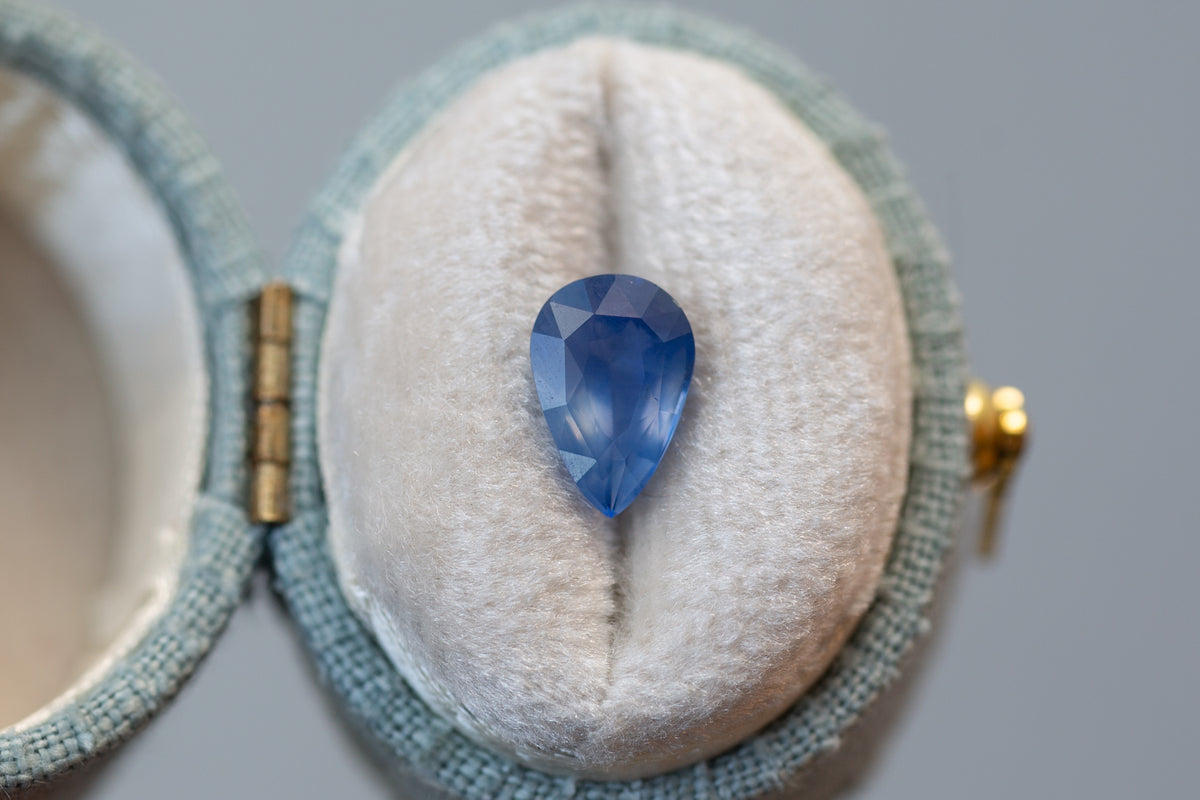 1.97ct Pear Opalescent Cornflower Blue Sapphire – Oore Jewelry