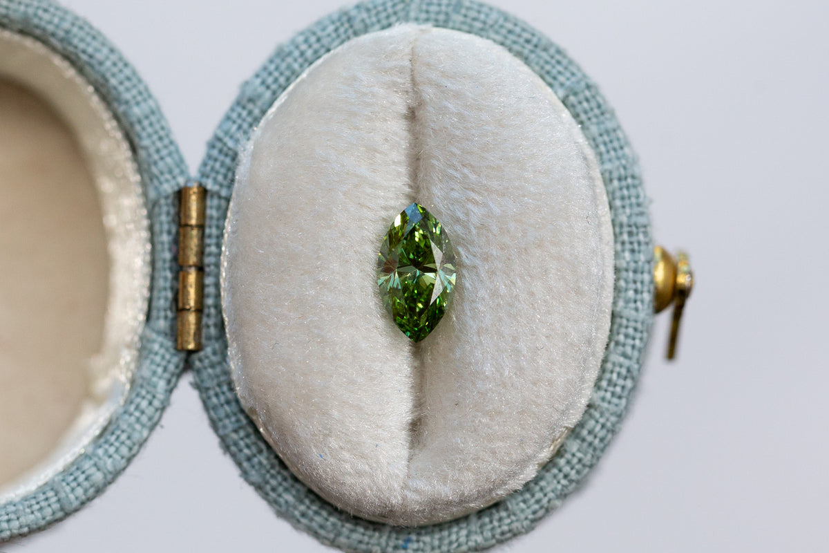 0.72ct Marquise Fancy Vivid Green Lab Diamond – Oore Jewelry