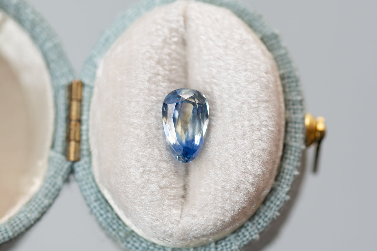 1.65ct Pear Blue Yellow Parti Sapphire – Oore Jewelry