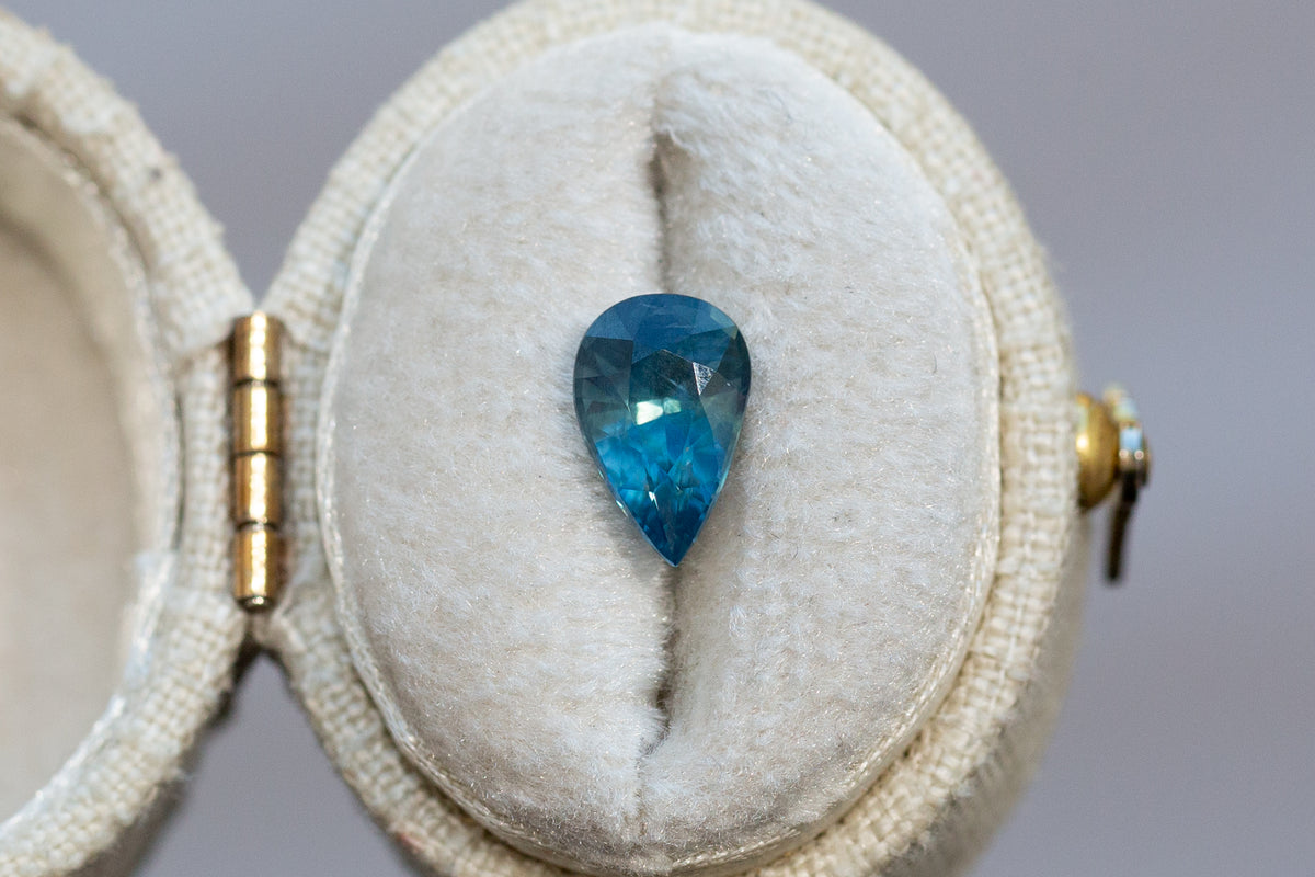 1.70ct Pear Blue Teal Sapphire – Oore Jewelry