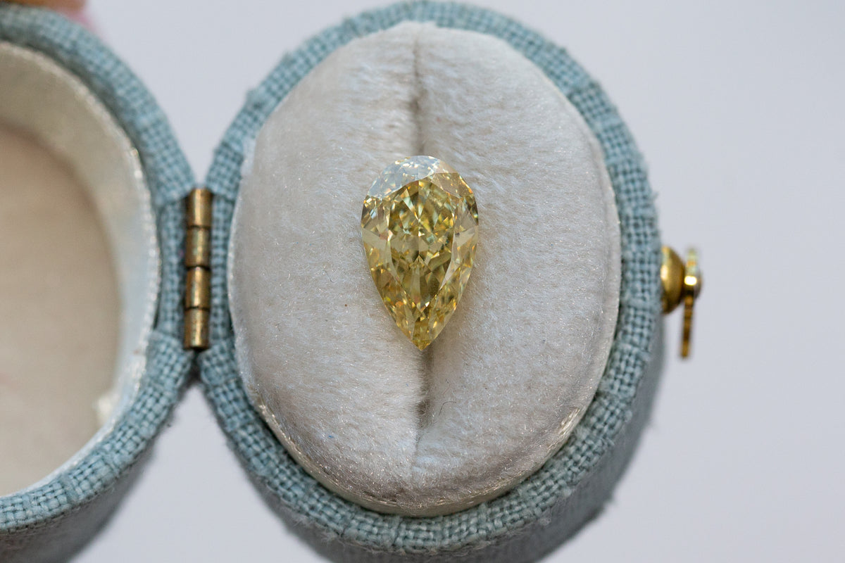 2.53ct Pear Fancy Vivid Yellow Lab Diamond – Oore Jewelry