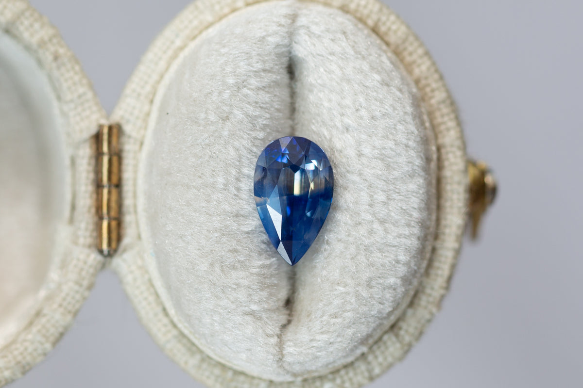 2.02ct Pear Blue and Yellow Parti Sapphire – Oore Jewelry