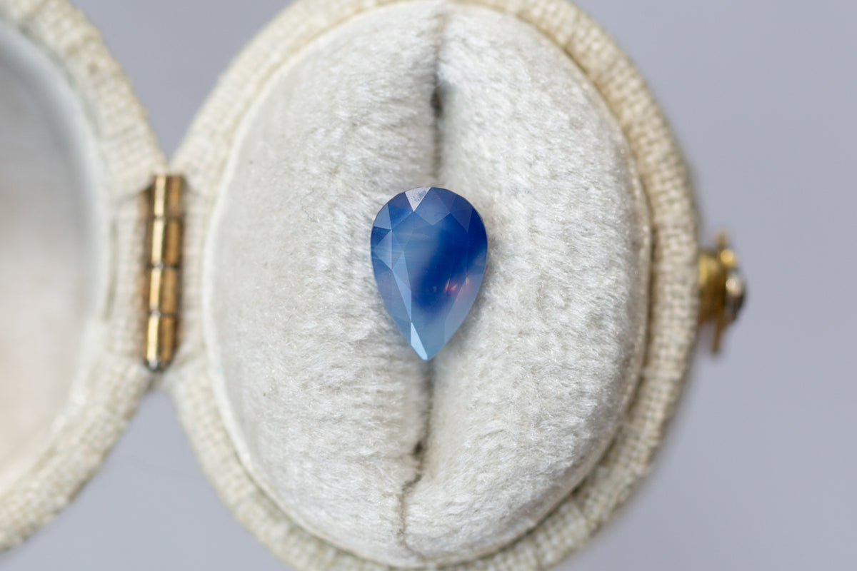 1.66ct Pear Opalescent Blue and Pink Sapphire – Oore Jewelry
