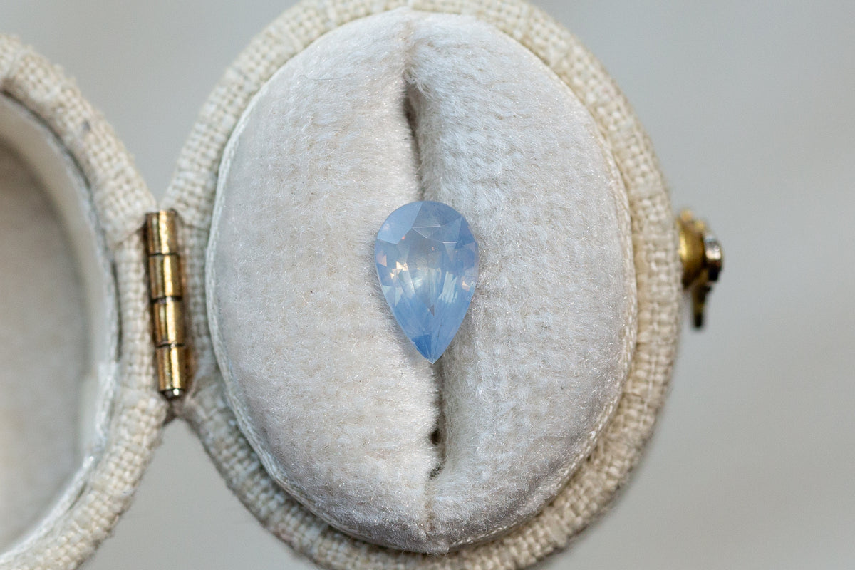 1.20ct Pear Icy Blue Sapphire – Oore Jewelry