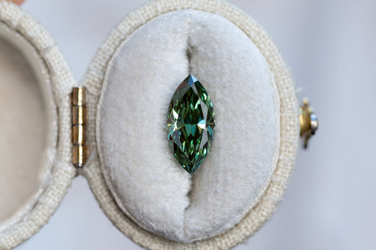 1.80ct Marquise Fancy Vivid Green Lab Diamond, VVS2 – Oore Jewelry