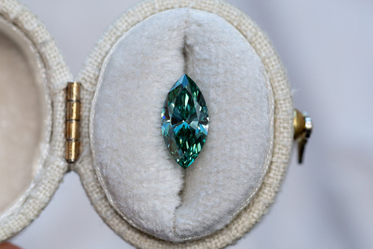 1.53ct Marquise Fancy Vivid Green Lab Diamond, VVS2 – Oore Jewelry