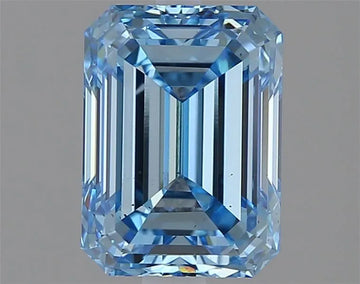 2.02ct Emerald Lab Grown Diamond (Colour Fancy Vivid Blue, Clarity VS2 ...