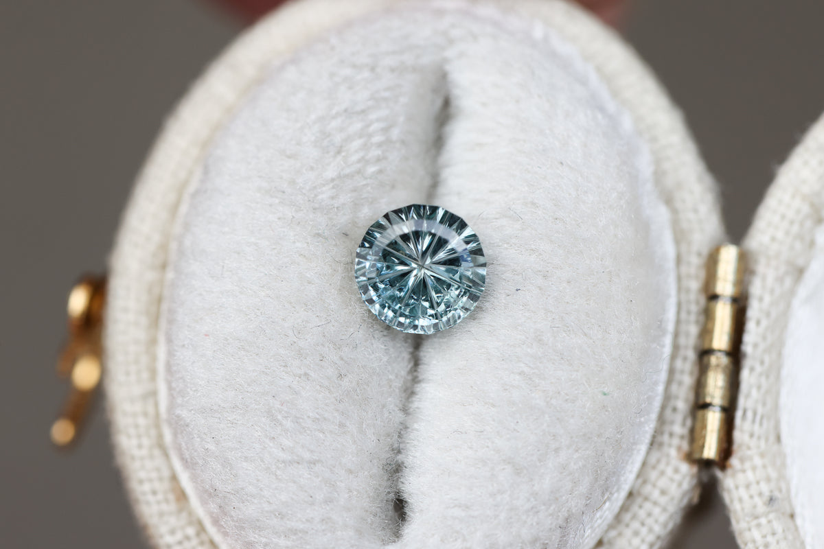 1.19ct round grey blue sapphire, Starbrite cut by John Dyer – Oore Jewelry