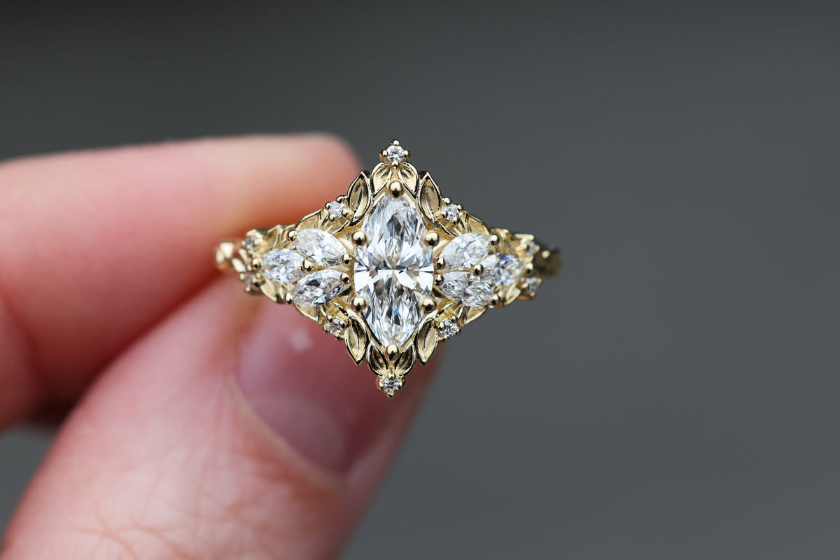 Ready to ship, Size 7 14k yellow, Briar rose starlight – Oore Jewelry