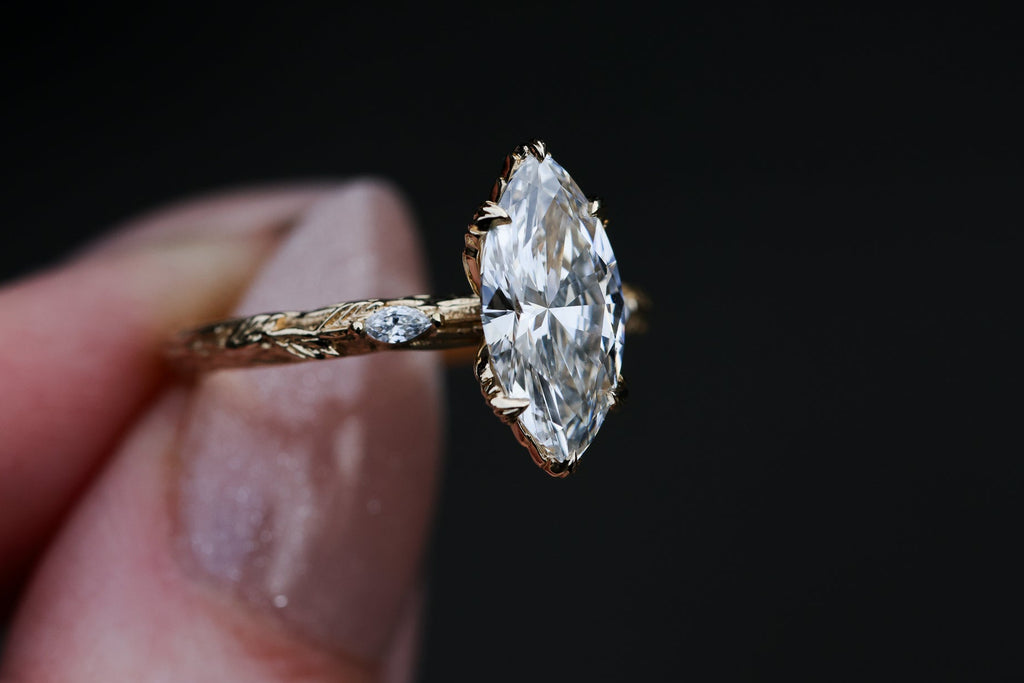 Viridian with a 1.6ct marquise lab diamond – Oore Jewelry