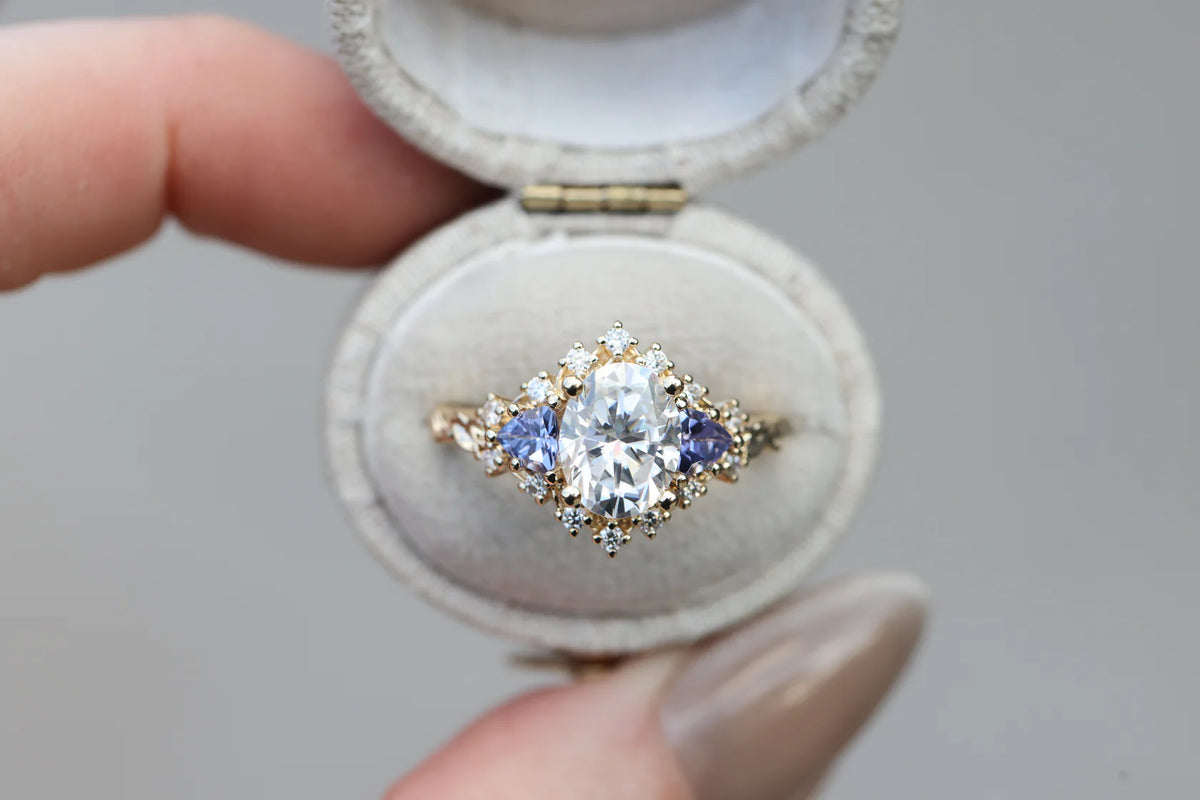 Ready to ship, Size 7 14k yellow Briar rose half halo – Oore Jewelry