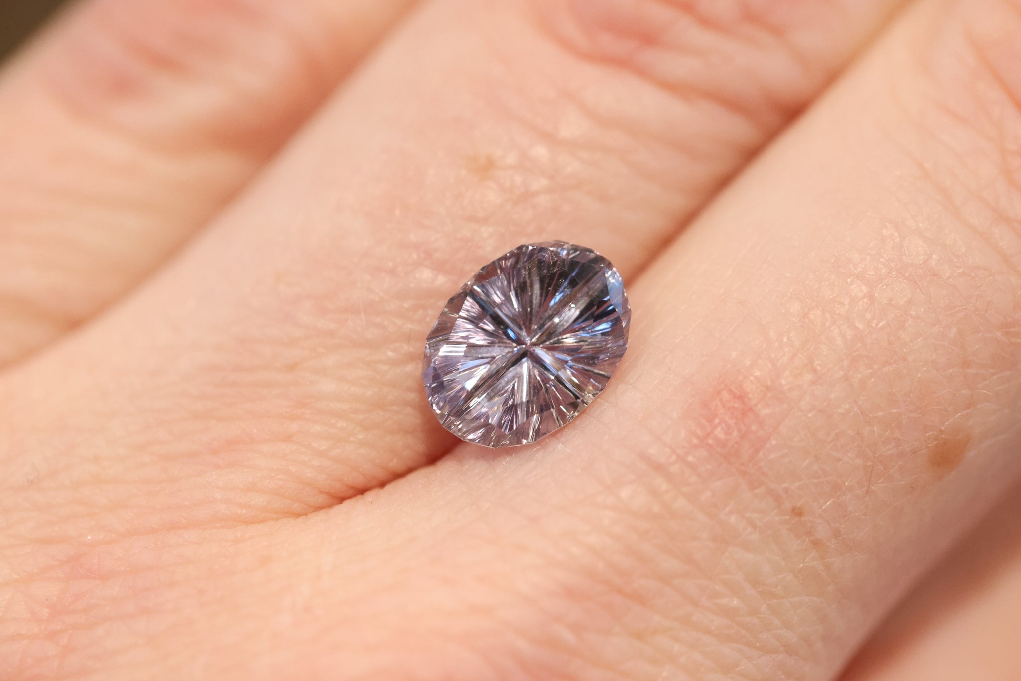 3.06ct oval light blue grey sapphire - Starbrite cut by John Dyer ...