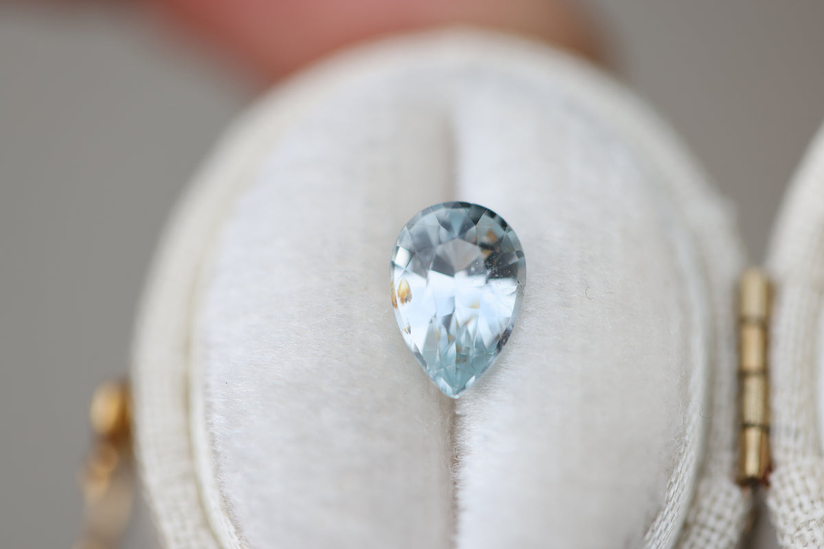 1.58ct pear light blue silver sapphire – Oore Jewelry