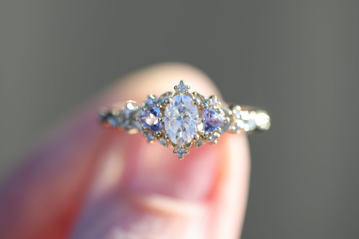 Ready to ship, Size 7 14k yellow gold, Briar rose three stone – Oore ...