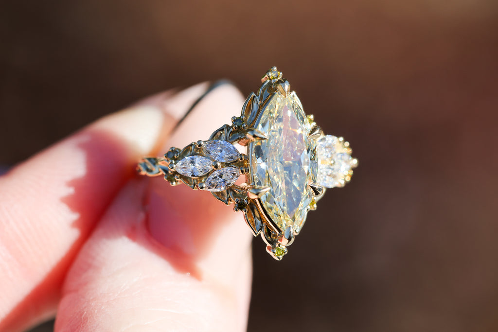 Ready to ship, Size 7.5 18k yellow, Briar Rose Starlight – Oore Jewelry