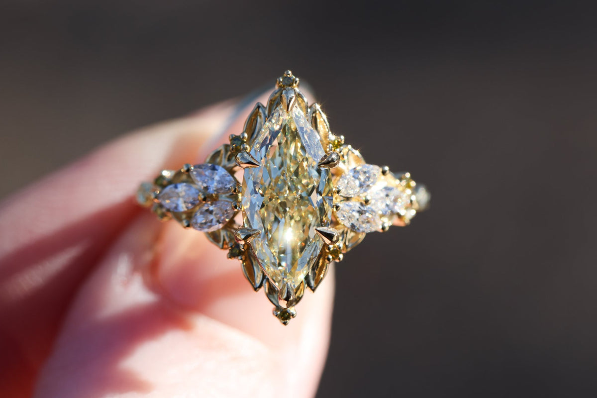 Ready to ship, Size 7.5 18k yellow, Briar Rose Starlight – Oore Jewelry