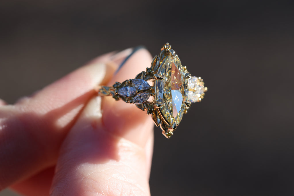 Ready to ship, Size 7.5 18k yellow, Briar Rose Starlight – Oore Jewelry