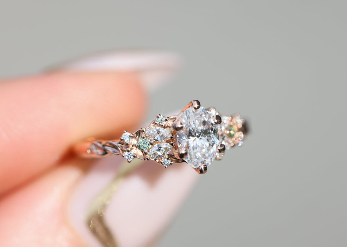 Enchanted Garden with round side stone (setting only) – Oore Jewelry