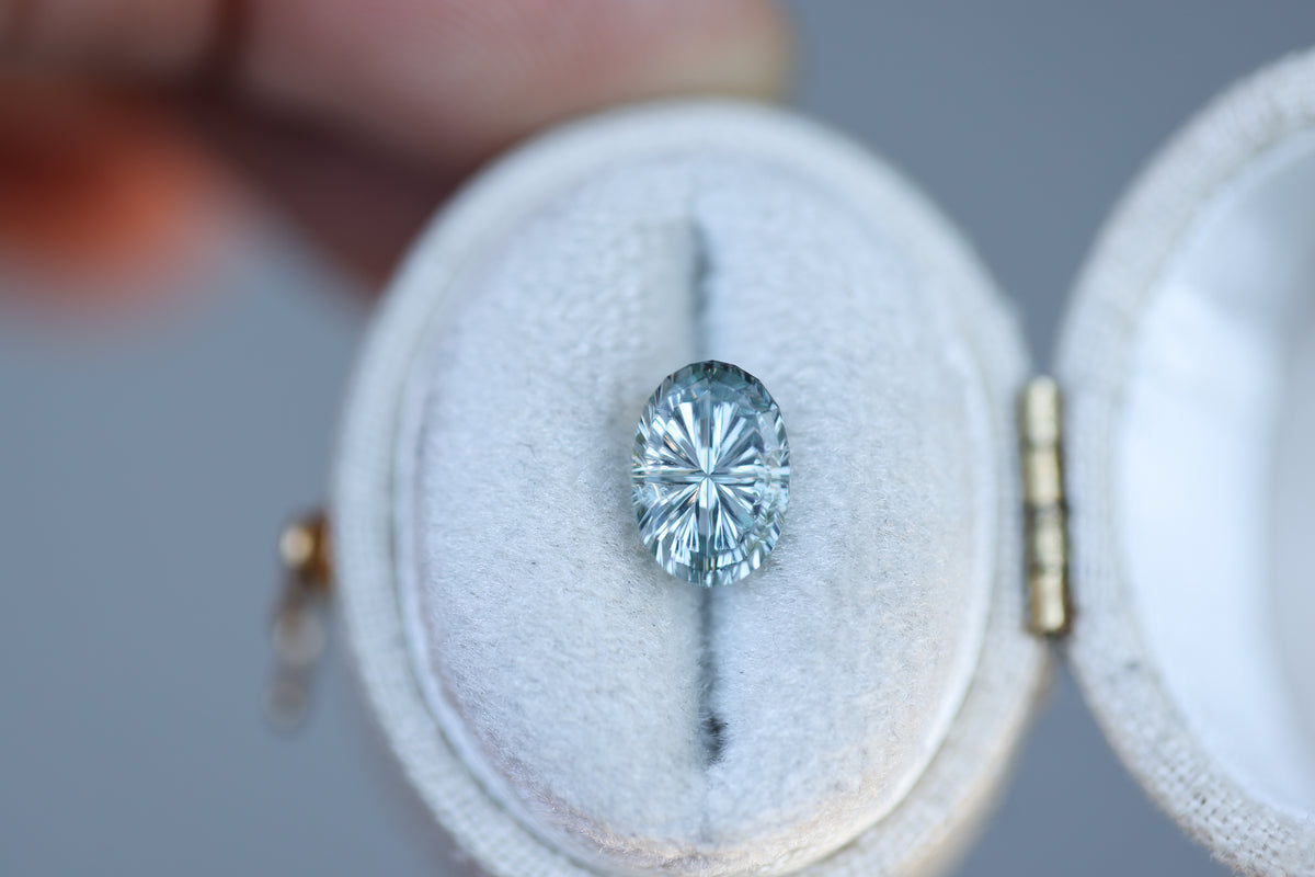 2.15ct oval light blue sapphire, Starbrite cut by John Dyer – Oore Jewelry