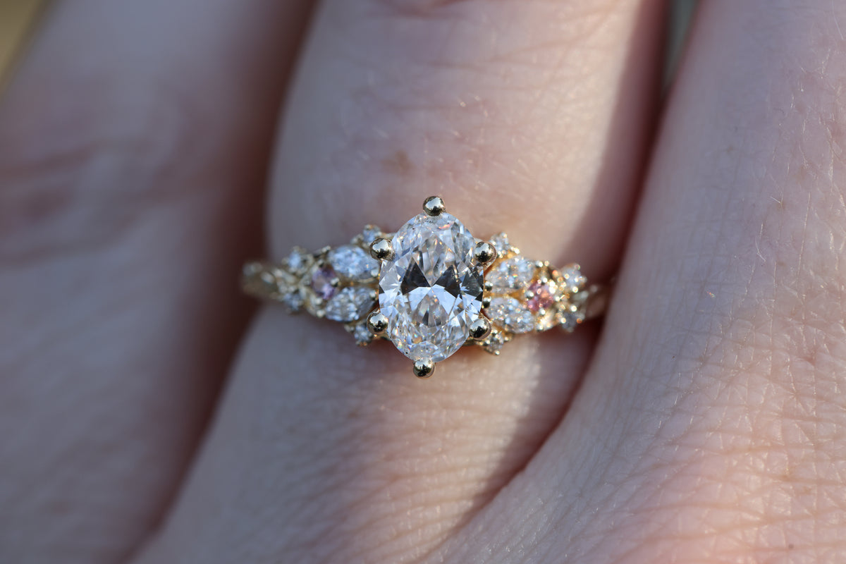 Enchanted Garden with .7ct Oval Lab Diamond – Oore Jewelry