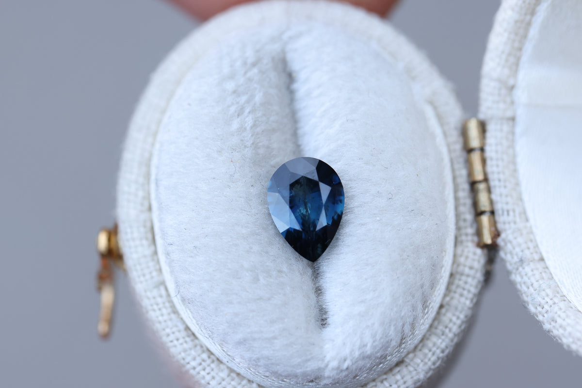 1.09ct pear blue teal sapphire – Oore Jewelry