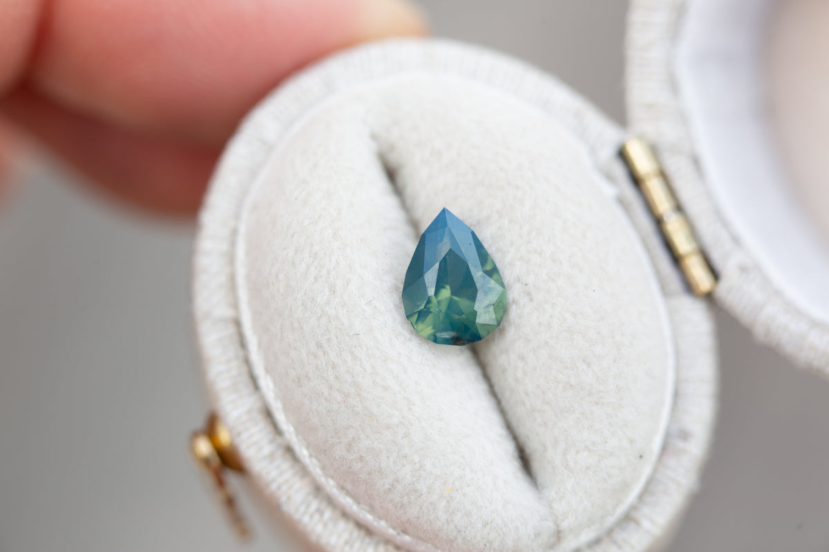 1.05ct pear opalescent blue green sapphire – Oore Jewelry