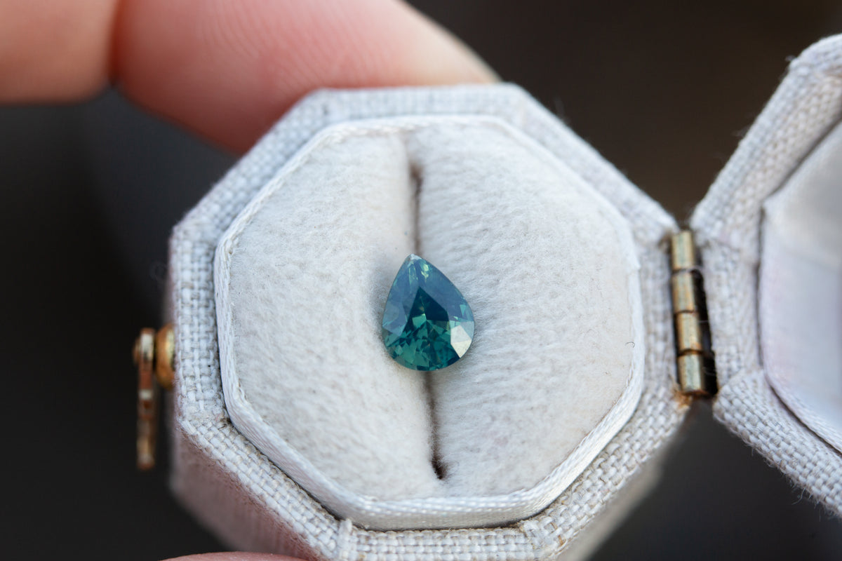 1.09ct pear opalescent teal blue sapphire – Oore Jewelry