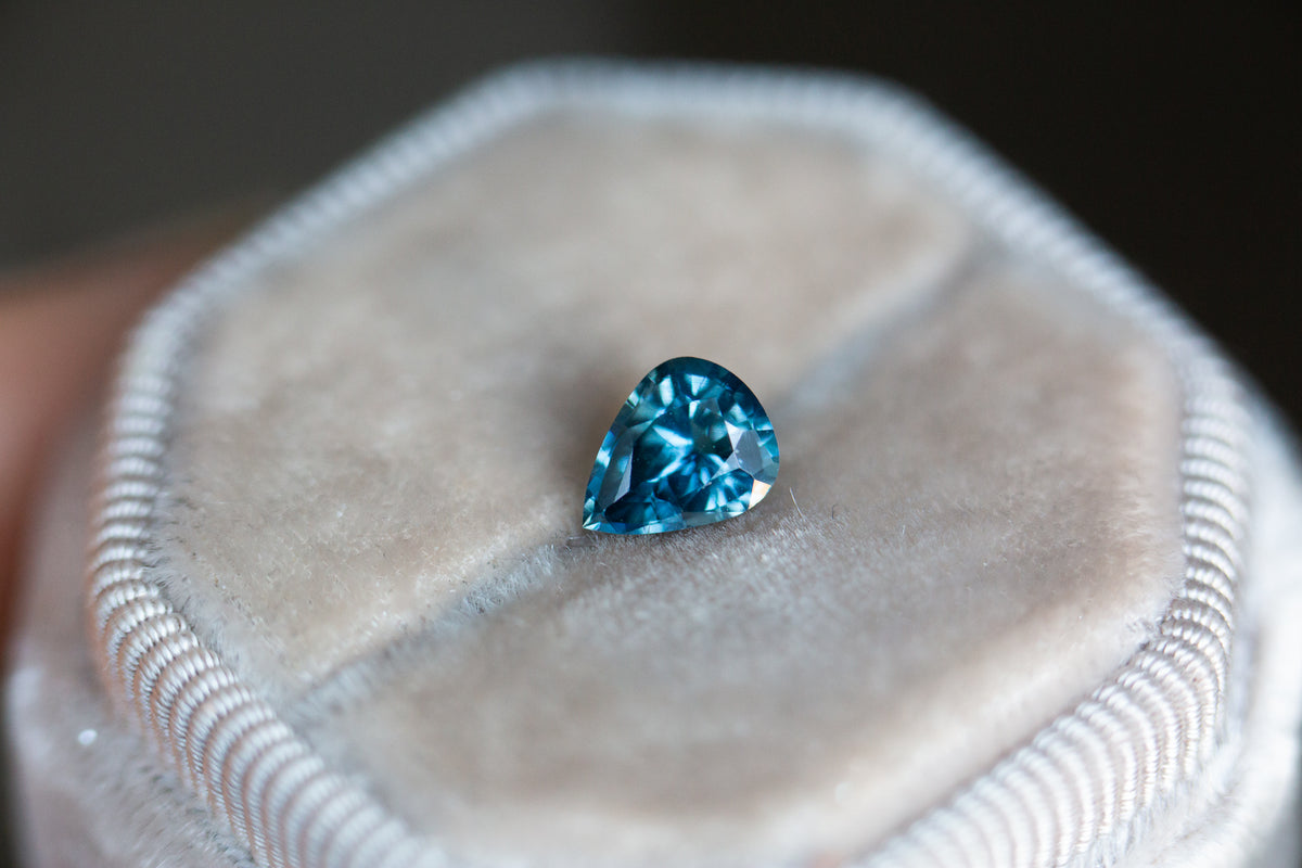 1.32ct pear blue green sapphire – Oore Jewelry